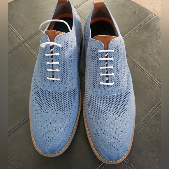 Milano | Shoes | Brand New Without Tags Milano Light Blue Knit Oxfords ...
